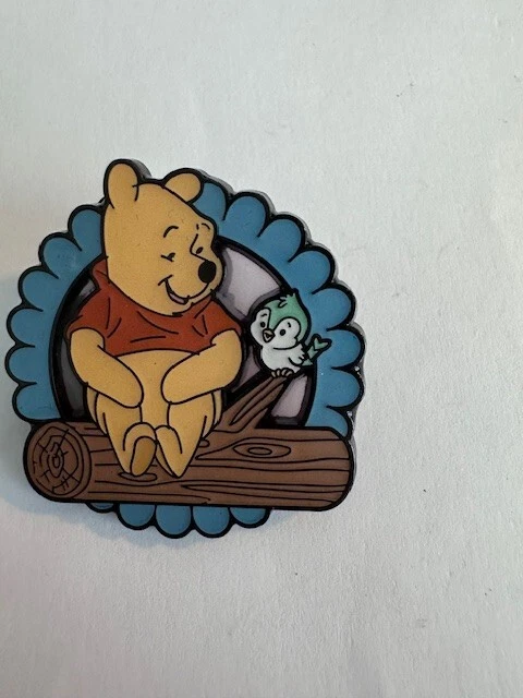 DISNEY WINNIE THE Pooh Sitting On A Log With A Bird Cameo Pin Loungefly ...