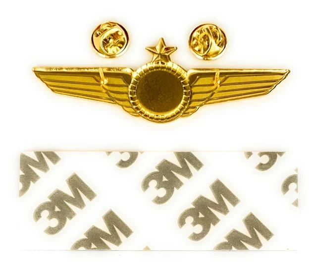 AIRLINES PILOT WINGS Captains Gold Metal Airplane Pin + Flight Crew ...