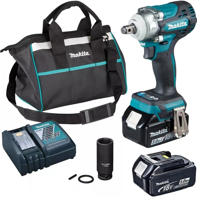 MAKITA DTW300TX2 18V LXT sans Brossage Impact Clé 1.3cm Drive (2 X 5 ...