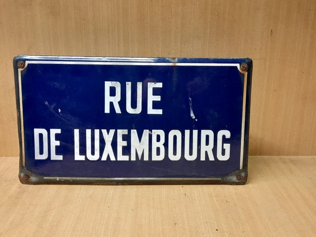TRÈS ANCIENNE PLAQUE de rue émaillée rue DU LUXEMBOURG plaque d origine EUR 25,00 - PicClick FR