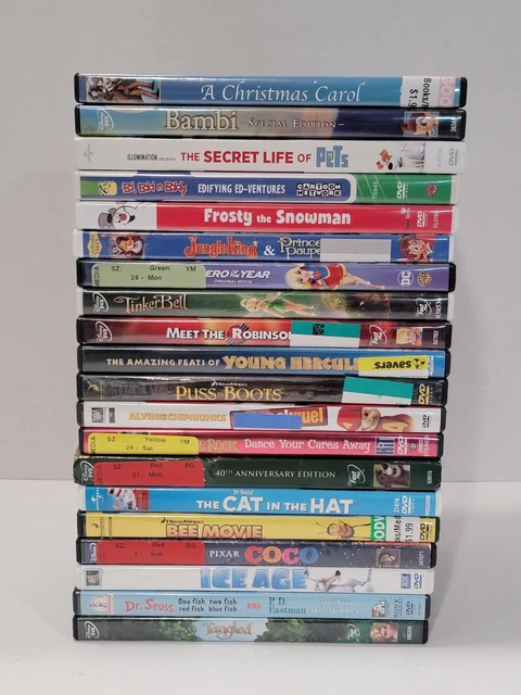 20 ANIMATED KIDS DVD Lot - Children Family DVDs - Disney, Dreamworks ...