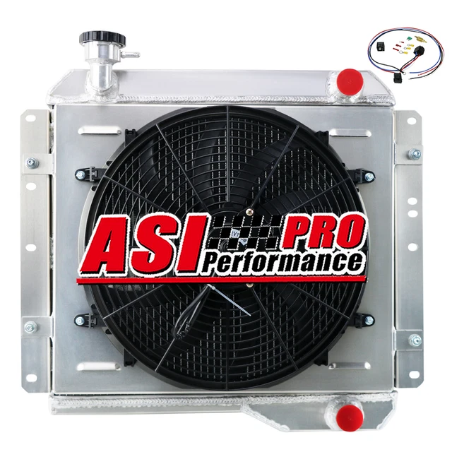 4 ROW RADIATOR Shroud Fan+Relay Fit Toyota Landcruiser 77-84 40 Series ...