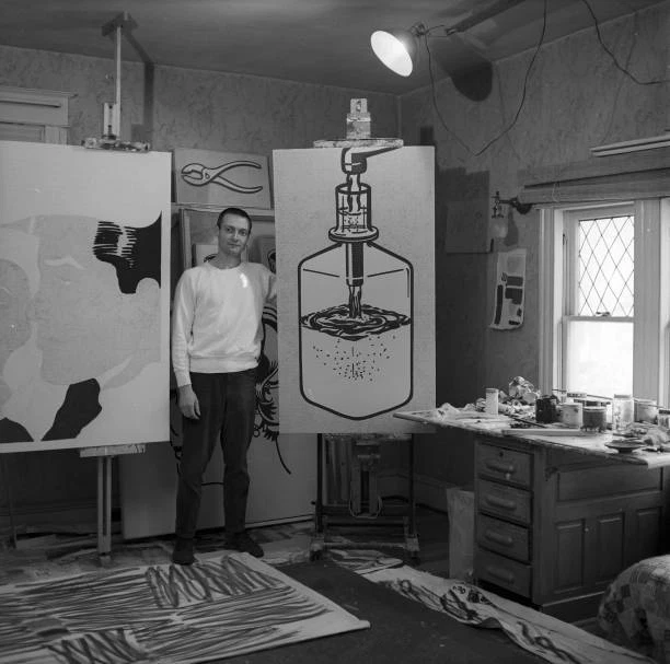 POP ARTIST ROY Lichtenstein in his New York studio 1962 OLD PHOTO 2 $8. ...