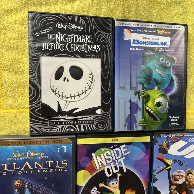 8 DISNEY DVDS Bolt Up Tron Inside Out Atlantis Monsters Inc Nemo ...