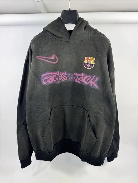TRAVIS SCOTT CACTUS Jack x Nike x FC Barcelona Hoodie Spray Logo XL £ ...