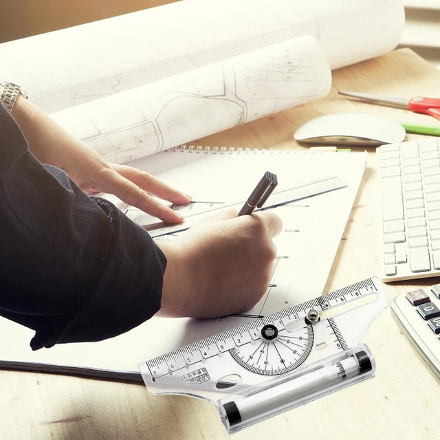 PLASTIC MEASURING ROLLING Ruler Drawing Roller Ruler Parallel Z2V8 A9C7 ...