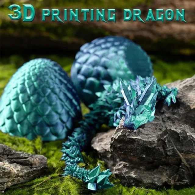 CRYSTAL 3D PRINTED Crystal Dragon 3D Articulated Dragon Toys Fish Tank ...
