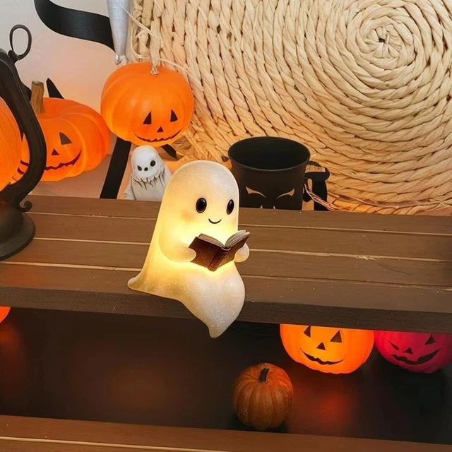 HALLOWEEN DECOR HALLOWEEN Ghost Night Light 3D Ghost Reading Night ...