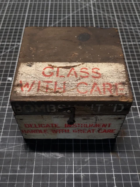 WW1 ERA VINTAGE Bombsight D Wooden Storage Transit Case Box RAF RFC ...