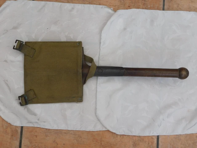 WW2 BRITISH MILITARY 1940 Marked Webbing Spade Entrenching Tool ...