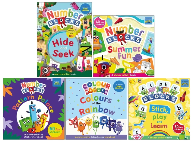 NUMBERBLOCKS, COLOURBLOCKS & Alphablocks 5 Books Set - Ages 3-6 - PB/HB ...