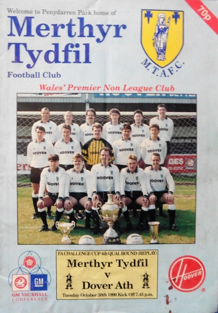 MERTHYR TYDFIL V Dover Athletic 30/10/1990 Fa Cup - 4Th Qualifying ...