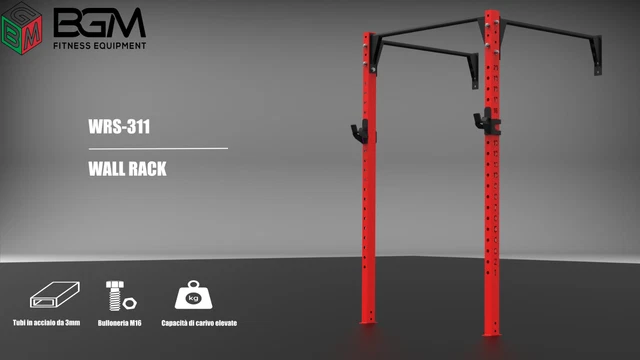 RACK A MURO- BARRA TRAZIONI REGOLABILE- calisthenics- RACK PALESTRA EUR ...
