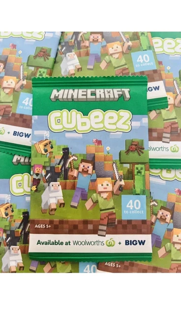 WOOLWORTHS BIGW 2025 Minecraft Cubeez Collector 25 Unopened Cards FREE ...