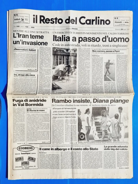 LE RESTE DU Carlin 24 Juillet 1988 Diana Beyer-Falconara-Iran-Val ...