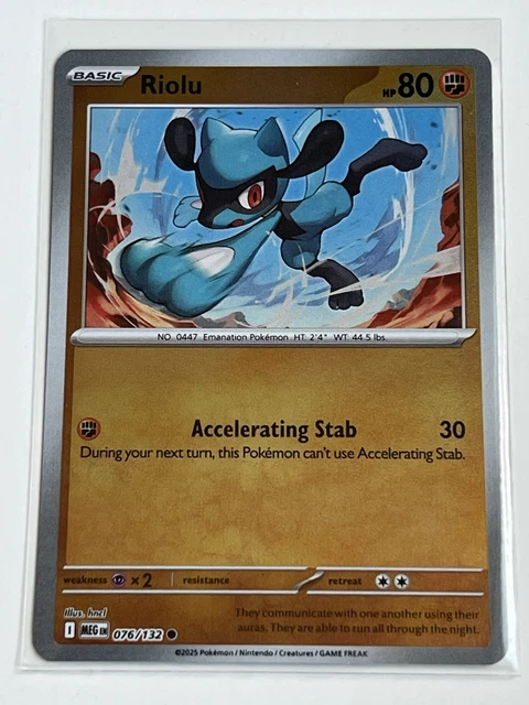 RIOLU 076 / 132 Pokemon Mega Evolution Base Set 2025 Near Mint Reverse ...