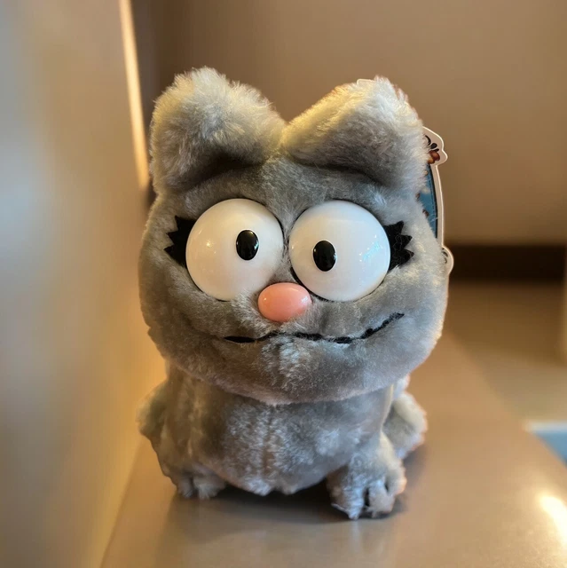 VINTAGE DAKIN 1980S Gray Nermal Cat Garfield 7” Plush Stuffed Animal ...