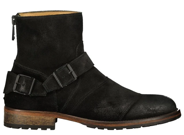 BELSTAFF TRIALMASTER BLACK Suede Short Motorcycle Boots UK 9 EU 43 rrp ...