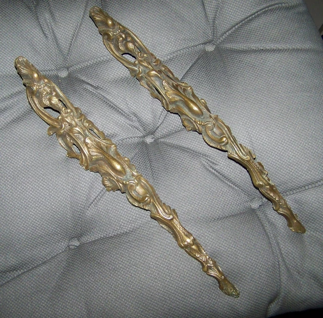 PAIRE LOT Frises Chutes Bronze Style Louis XV Buffet Commode Meuble ...