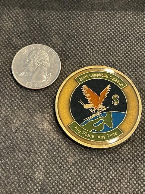 US MILITARY AIR Force Challenge Coin 354 Comptroller Squadron 354 ...