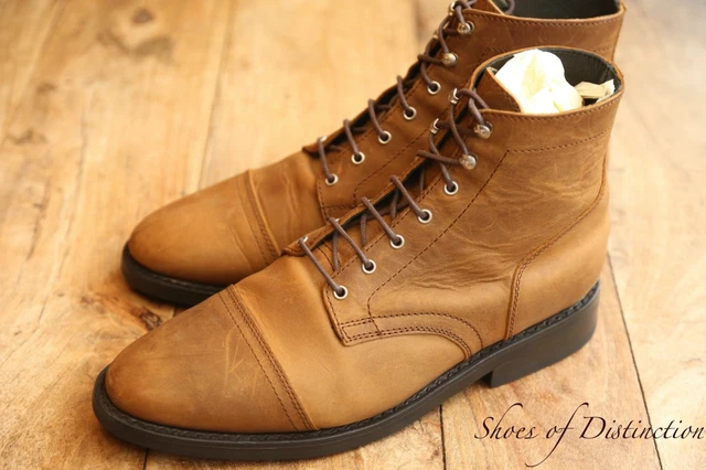 THURSDAY BOOT CO Tan Brown Leather Derby Boots Shoes Mens UK 12 US 13 ...