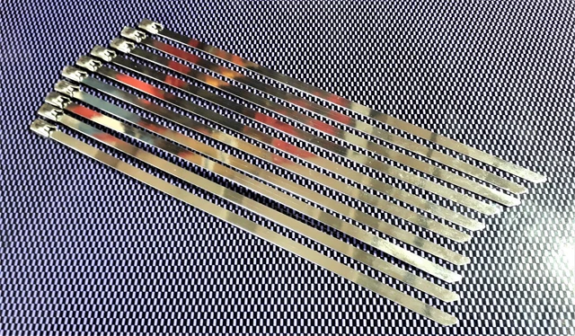 10 COLLIERS INOX Fixation Bande Thermique Autos-Motos-Karts-Drag-Mobs ...