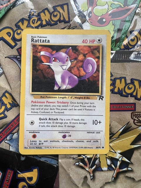 CARTE POKÉMON COMMUNE Rattata 66/82 Team Rocket Edition 2 Français ...