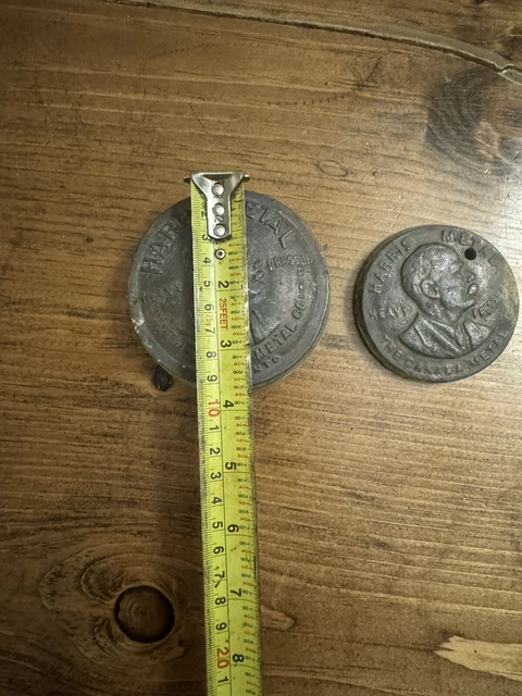 VINTAGE LEAD ADVERTISING Ingot Harris Metal Paperweight Heavy Pressure ...