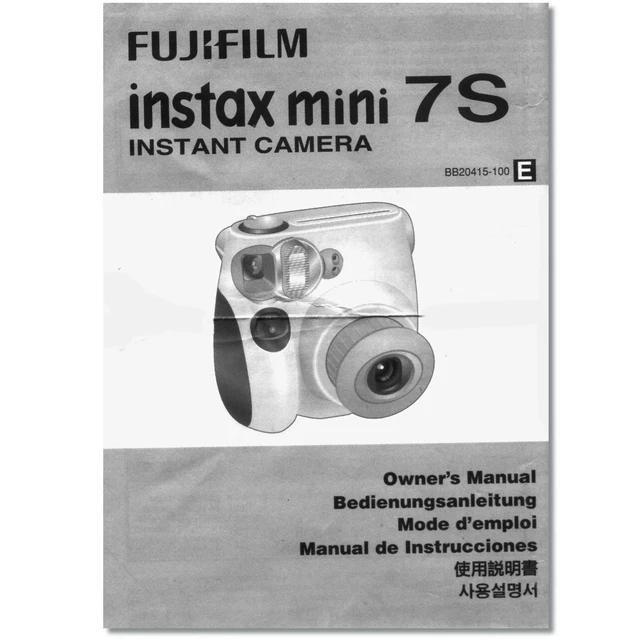 MANUALE OPERATIVO FOTOCAMERA Fujifilm Instax Mini 7S manuale istruzioni ...