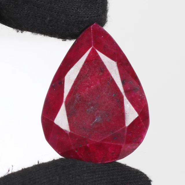 CERTIFIED NATURAL AFRICAN Red Ruby Facet Pear Cut Loose Gemstone 72.00 ...