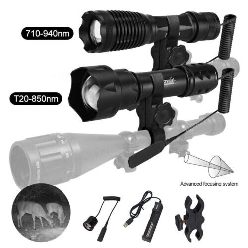 IR 850/940NM LED Flashlight Infrared Illuminator Night Vision ZOOM Hunting Torch £24.99 ...