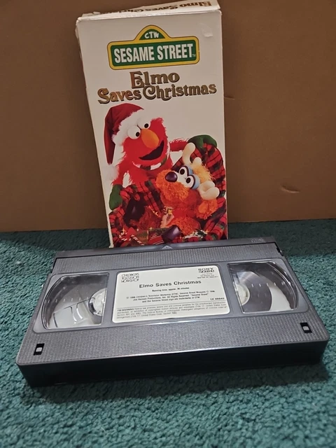 SESAME STREET ELMO Saves Christmas VHS 1996 Kids Cartoon Vtg Tape £8.06 ...