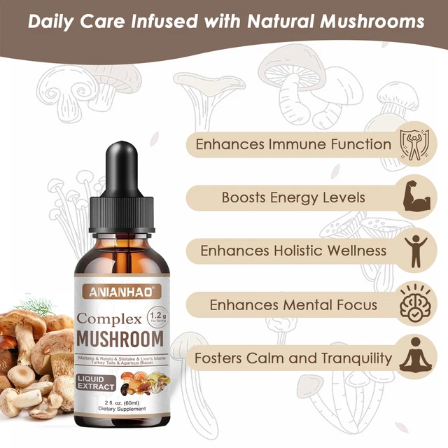 LION'S MANE REISHI Drops | 6-in-1 Mushroom Tincture for Immunity ...