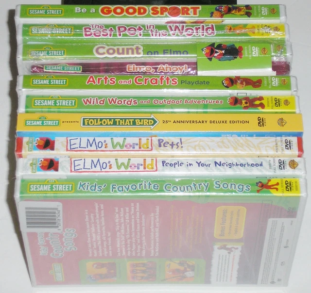 SESAME STREET DVD Lot of 9 - ELMO'S WORLD Follow That Bird COUNT ON ...