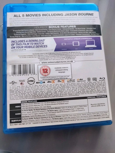 BOURNE: THE ULTIMATE 5-movie Collection Blu-ray VGC £10.80 - PicClick UK