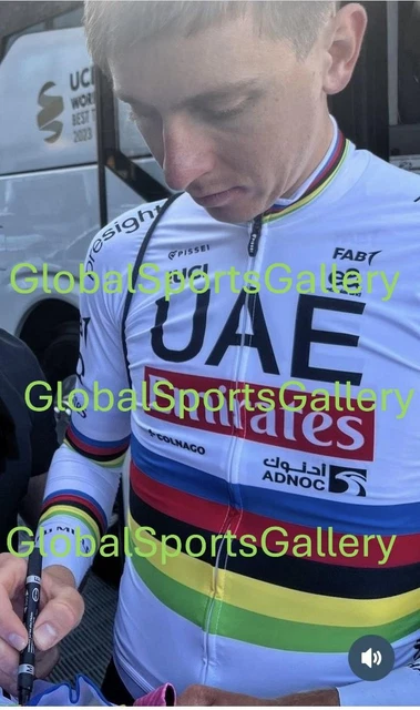 TADEJ POGACAR SIGNED 2024 Team UAE World champion cycling jersey Tour Giro £429.95 - PicClick UK