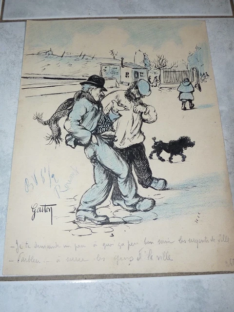 RARE DESSIN HUMORISTIQUE original de GASTON EUR 149,00 - PicClick FR