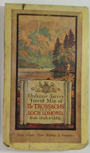 1949 OLD OS One Inch Tourist Map The Trossachs & Loch Lomond Ordnance ...
