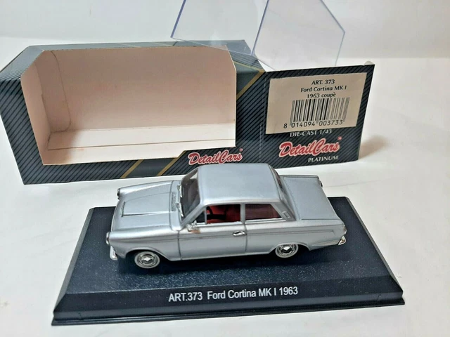 DETAIL CARS 1/43 Scale Diecast ART373 - 1963 Ford Cortina Mk1 - Silver ...