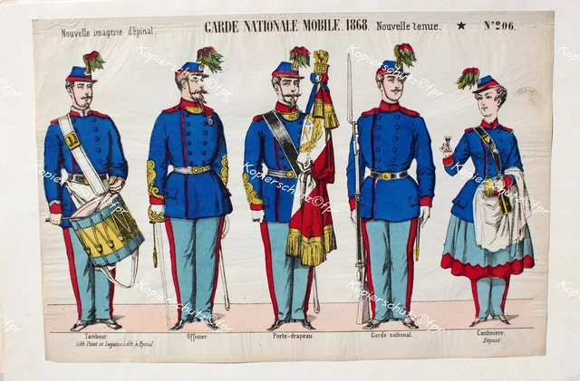 FRANCE GARDE NATIONALE Bajonett Uniform Tambour Offizier Wein Fähnrich ...