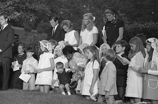MRS ROBERT F Kennedy along family members attend a gravesite memor- Old ...