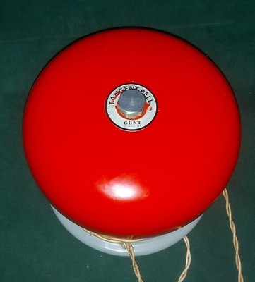 VINTAGE RED 200/250V industrial fire bell `Tangent Bell` by Gent of ...