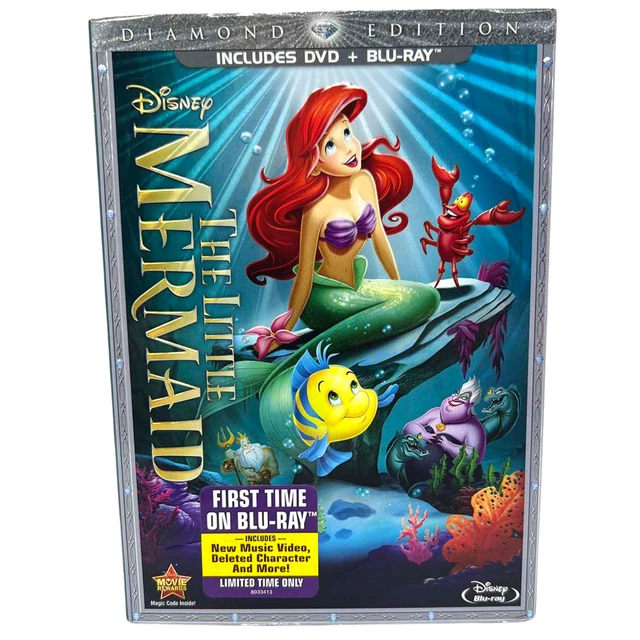 DISNEY THE LITTLE Mermaid (DVD + Blu-ray) Disney Classic Good Condition ...