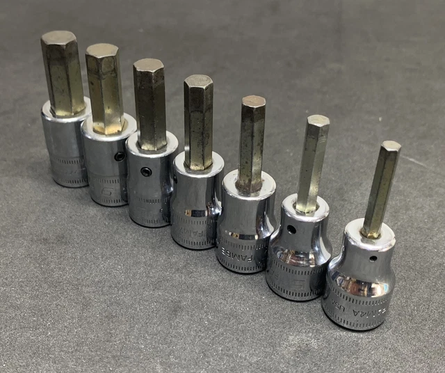 SNAP-ON TOOLS 7 pc 3/8" Drive Metric Allen Sockets Hex Bit Socket Set ...