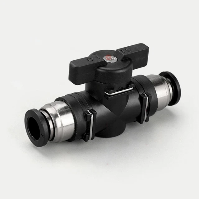 2-6PACK PNEUMATIC PUSH Flow Controller Hand Valve 1/4" x 1/4" OD Hose ...