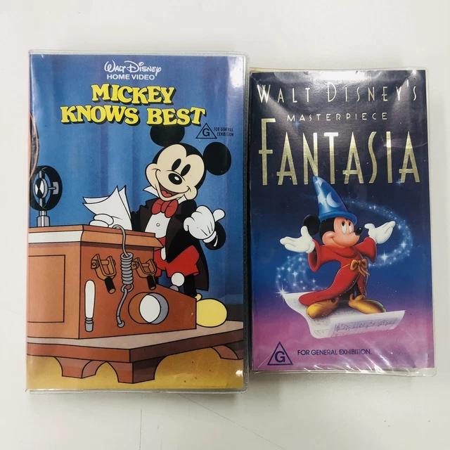 WALT DISNEY’S MICKEY Mouse VHS X 2 Fantasia & Mickey Knows Best 1988 ...
