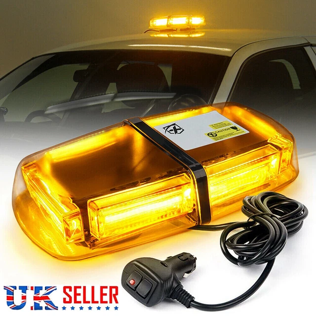 LED WARNING STROBE Amber Flashing Beacon Magnetic Car Roof Recovery ...