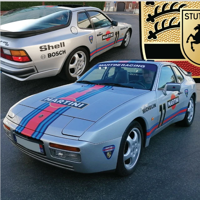 PORSCHE 944 MARTINI RACING SPORT VINTAGE Le Mans Stripe + numéro de ...