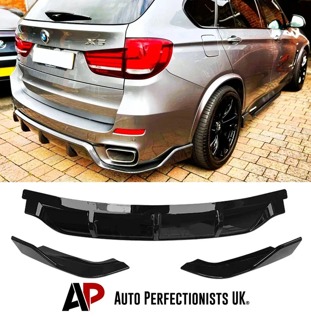 BMW X5 F15 X5M Gloss Black Rear Diffuser Lip Valance Bumper + Side ...