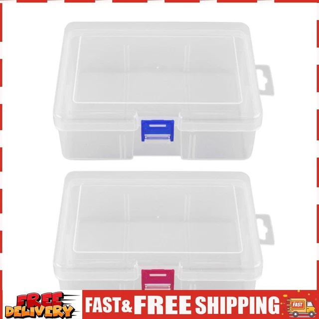 TRANSPARENT JEWELRY PARTS Box Portable Plastic Desktop Container for ...